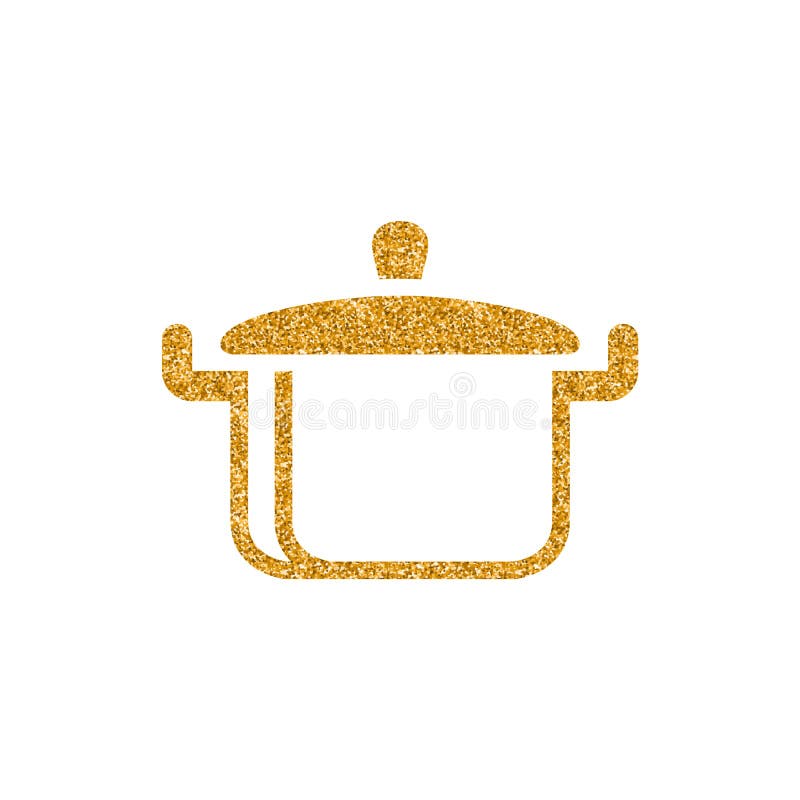 Gold Glitter Icon - Cooking Pan Stock Vector - Illustration of simple ...