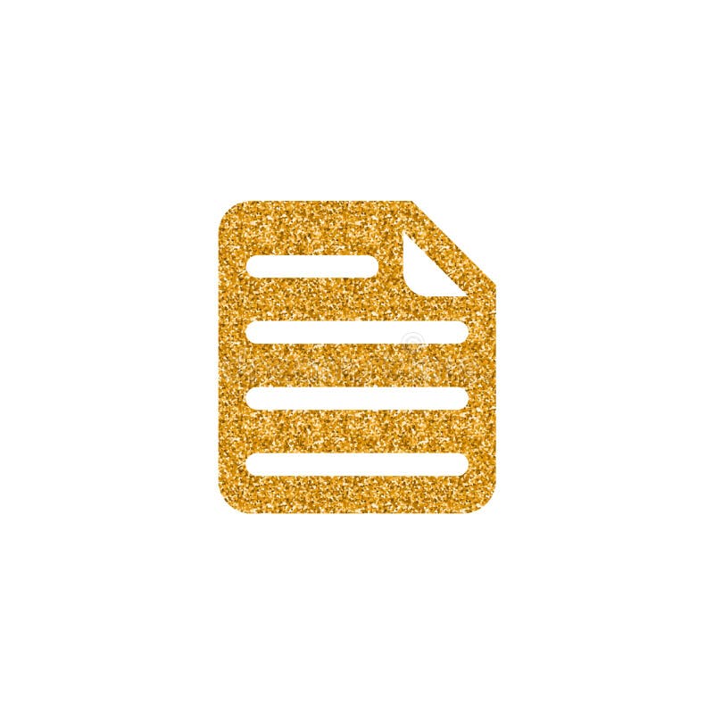 Gold Glitter Icon - Document Symbol Stock Vector - Illustration of ...