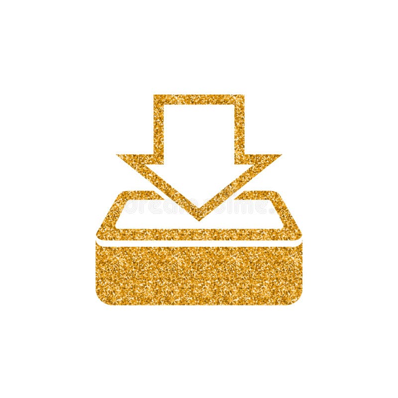 Gold Glitter Icon - Download Button Stock Vector - Illustration of ...