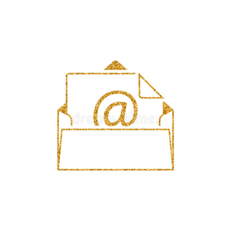 Gold Glitter Icon - Email stock vector. Illustration of modern - 194470942