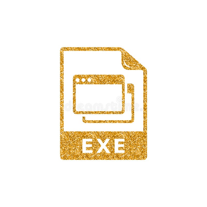 Gold Glitter Icon - Executable File Format Stock Vector - Illustration ...