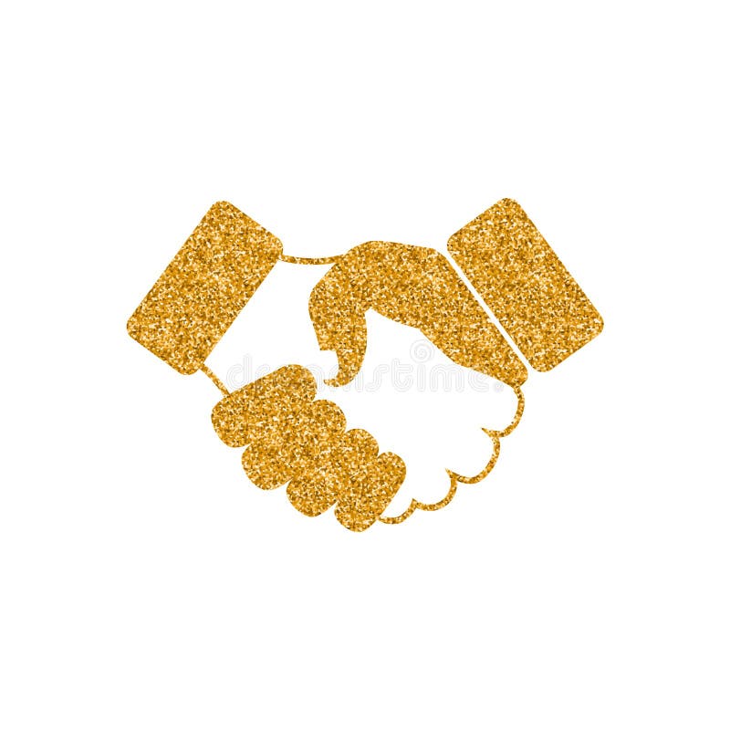 Gold Glitter Icon - Handshake Stock Vector - Illustration of ...