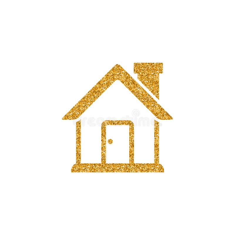 Gold Glitter Icon - Home stock vector. Illustration of home - 194469437