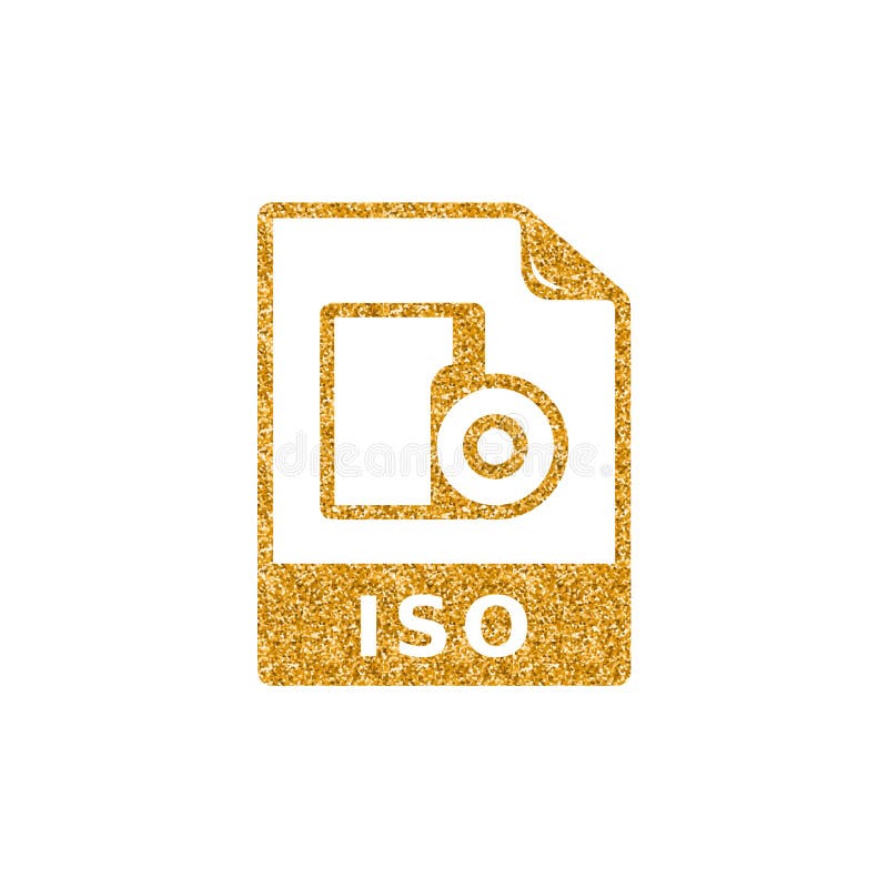 Gold Glitter Icon - ISO File Format Stock Vector - Illustration of ...