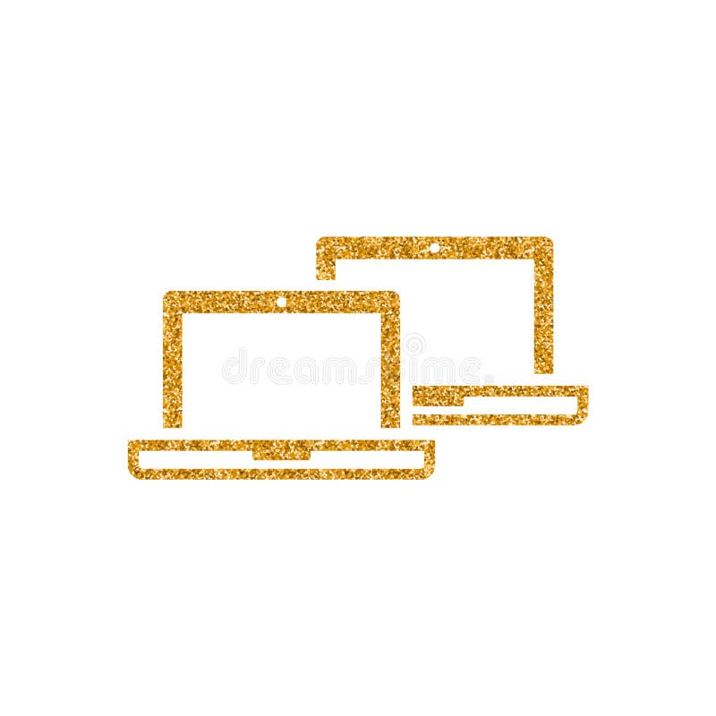 Gold Glitter Icon - Laptops Stock Vector - Illustration of internet ...