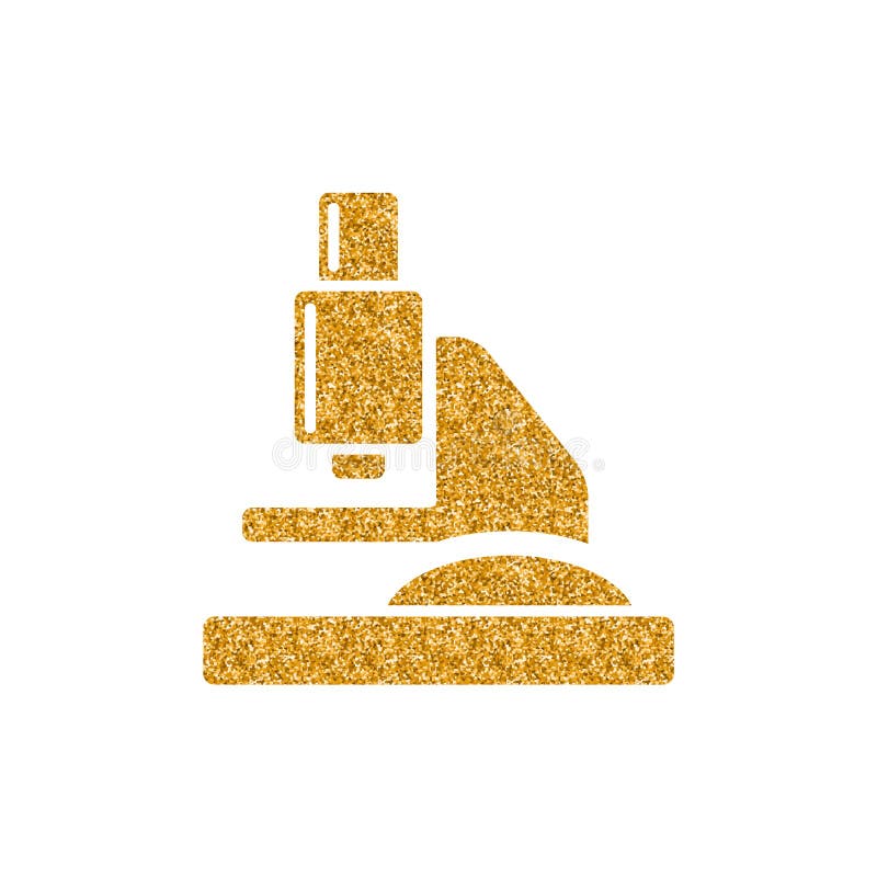 Gold Glitter Icon - Microscope Stock Vector - Illustration of microbe ...