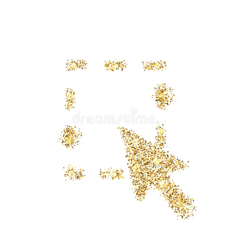 Gold Glitter Icon of Mouse Cursor Isolated on Background. Art Creative ...