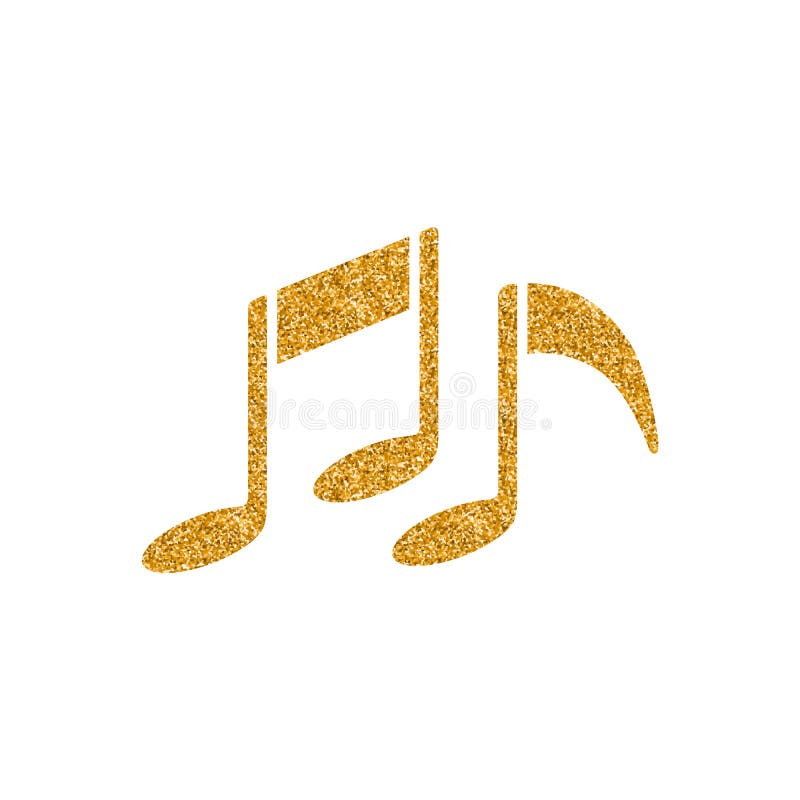 Gold Glitter Icon - Music Notes Stock Vector - Illustration of sign ...