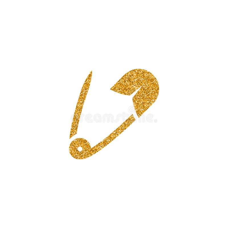 Gold Glitter Icon - Pin stock vector. Illustration of yellow - 194471941