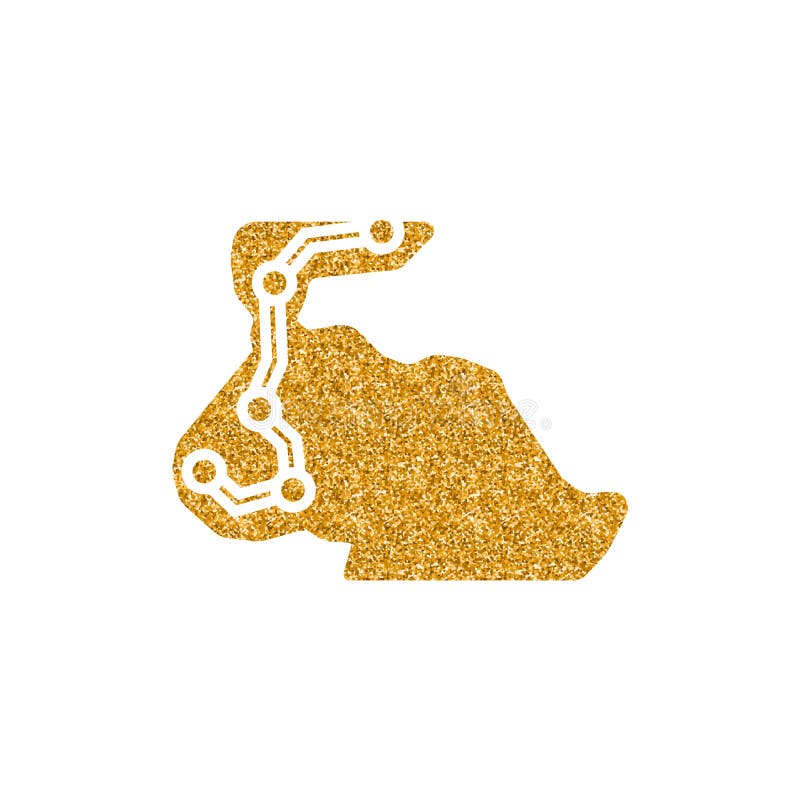 Gold Glitter Icon - Rally Route Map Stock Vector - Illustration of ...