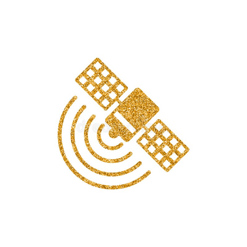 Gold Glitter Icon - Satellite Receiver Stock Vector - Illustration of ...