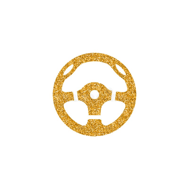 Gold Glitter Icon - Steering Wheel Stock Vector - Illustration of ...
