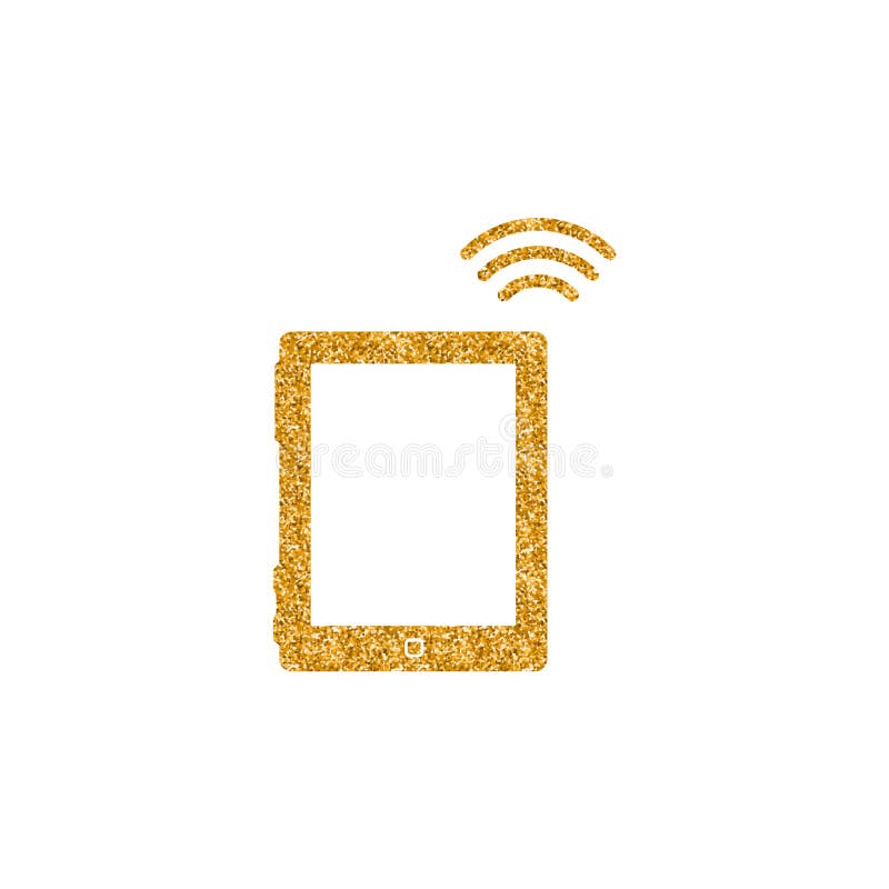 Gold Glitter Icon - Tablet PC Stock Vector - Illustration of computer ...