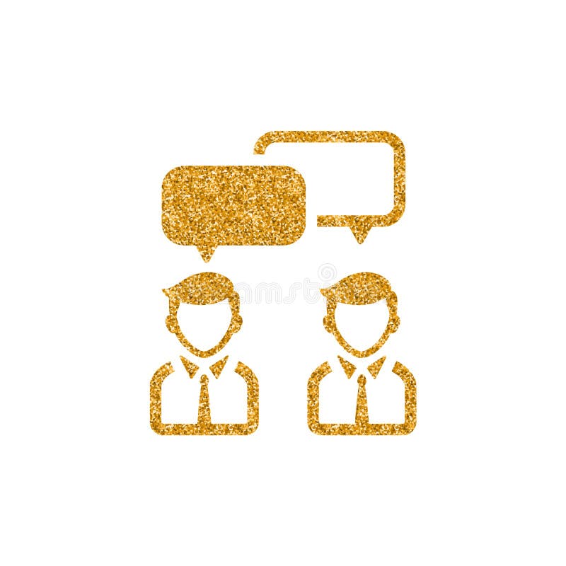 Gold Glitter Icon - Teamwork Stock Vector - Illustration of pictogram ...