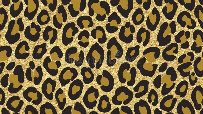 Gold Glitter Leopard Print, Seamless Pattern for High Quality Image ...