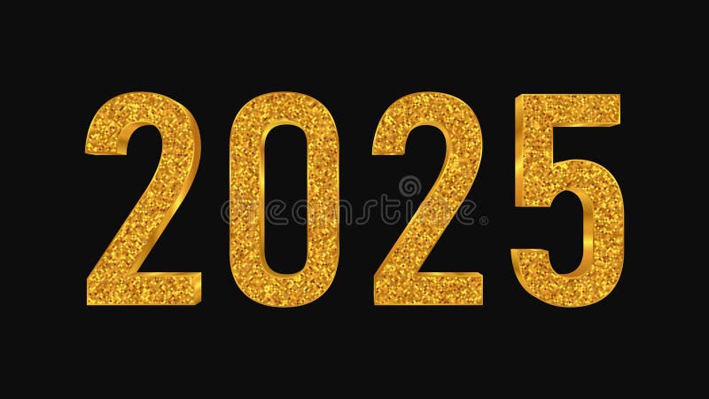 2025 Gold Glitter Numbers. New Year Vector Illustration Stock Vector ...