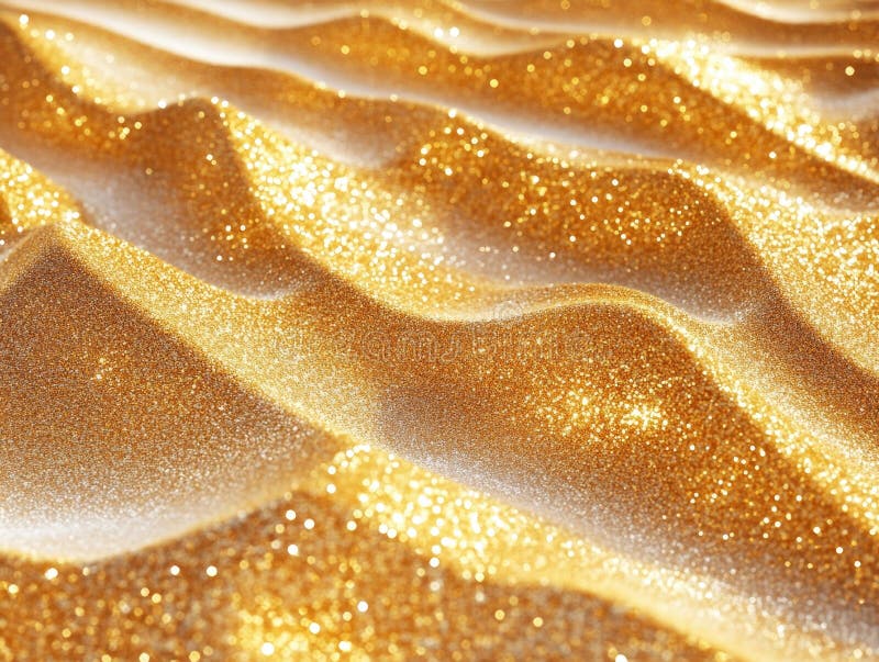 Gold glitter on sand stock image. Image of particles - 367109197