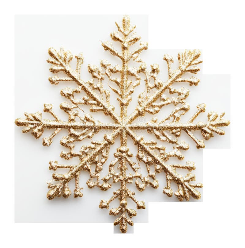Gold Glitter Snowflake on Transparent Background, Winter Decoration ...