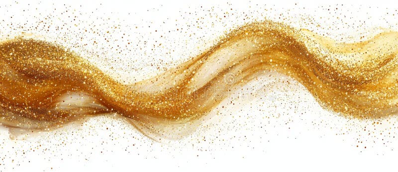 A Gold Glitter Swash with a Shiny Stroke Shape, Ideal for Adding a ...