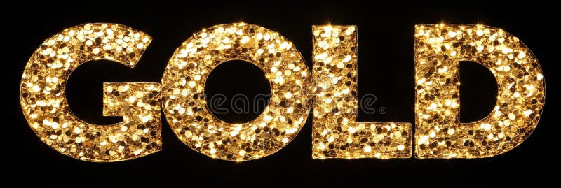 Gold Glitter Text Effect on a Black Background, Perfect for Opulent ...