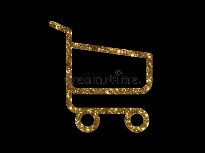 Gold Glitter Vector Interface Online Checkout Shopping Cart Line Flat ...