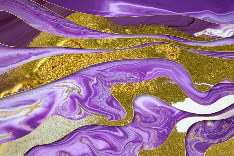 Gold Glitter Wave Pattern with Layers and Shadows. Abstract Background ...