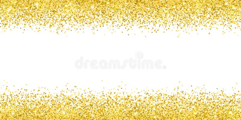 Gold Glitter Border Frame on White Backround. Vector Stock Vector ...