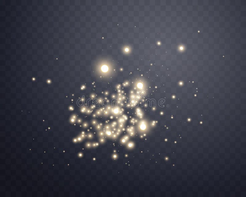 Gold Glittering Dots, Particles, Stars Magic Sparks. Glow Flare Light ...