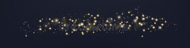 Gold Glittering Dots, Particles, Stars Magic Sparks. Glow Flare Light ...