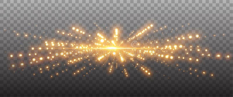 Gold Glittering Dots, Sparkles, Particles on a Transparent Background ...