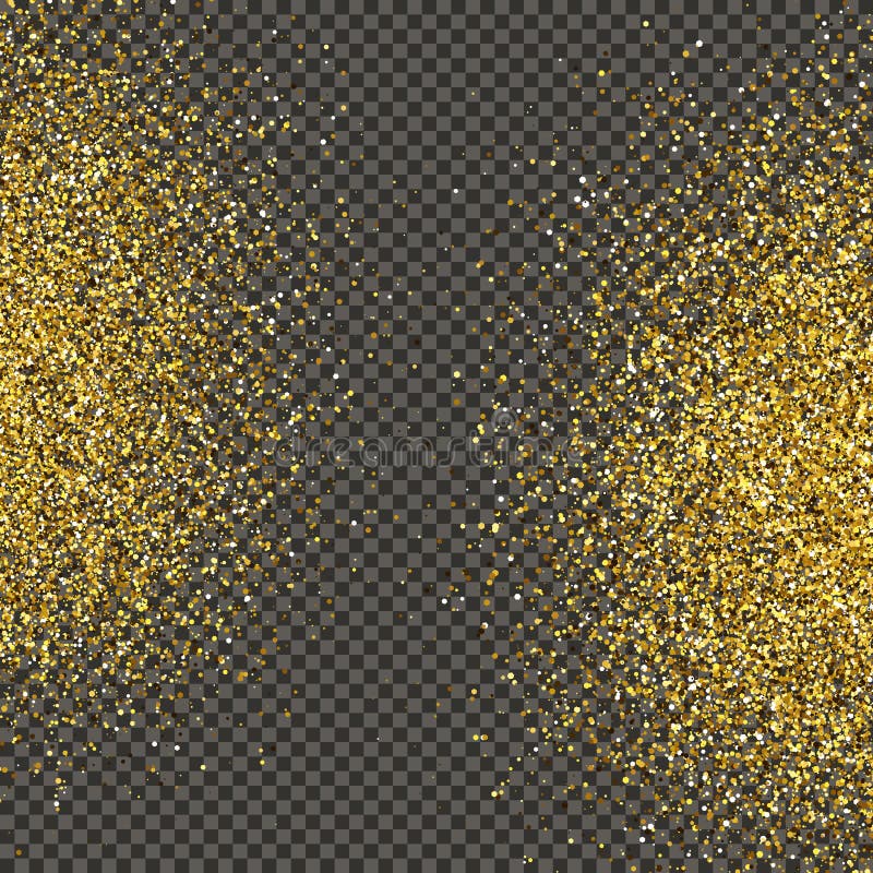 Gold Glittering Dust on Transparent Backdrop Stock Vector ...