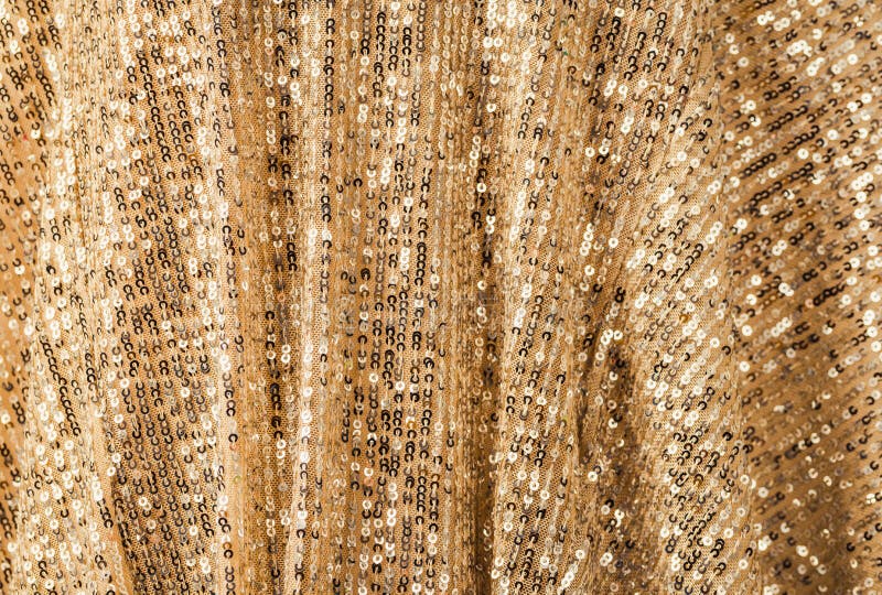 Gold Glittering Sequins Scales Background, Fabric with Sequins Party ...
