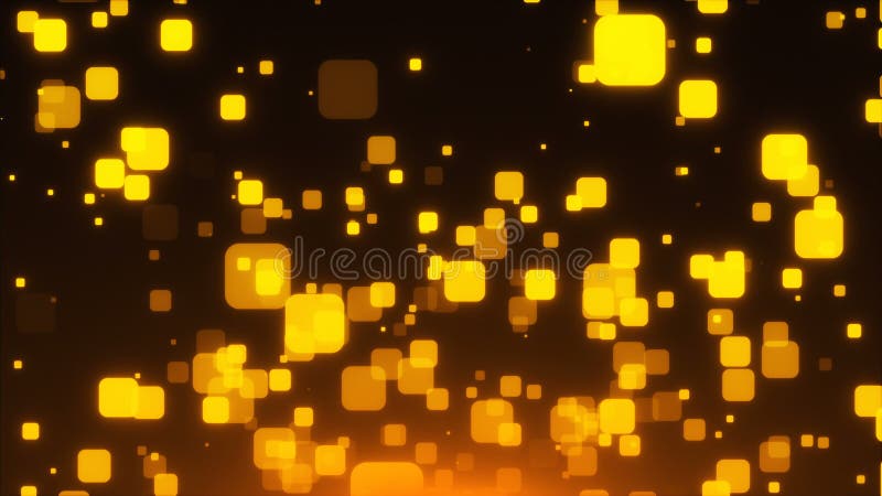 Gold Glittering Squares are in Space, Holiday 3d Render Background ...