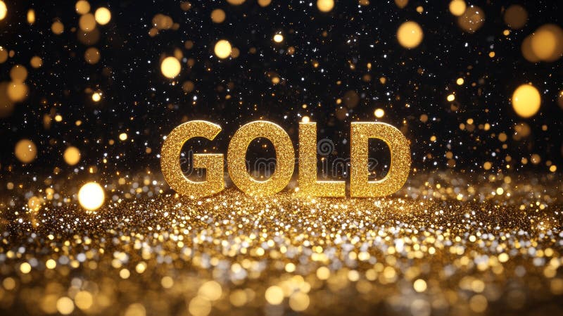 Gold Glittering Text Effect on Dark Background with Sparkles, Ideal for ...