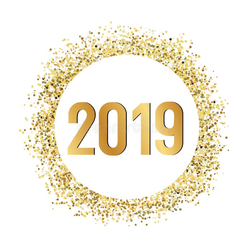 Gold glitters 2019 stock vector. Illustration of decorative - 128916947
