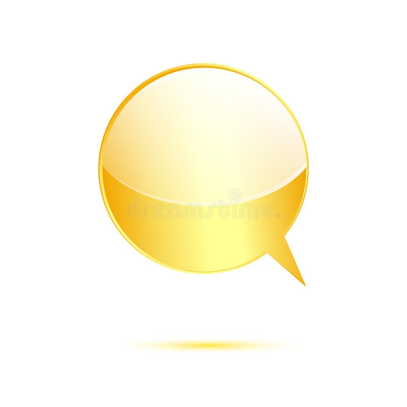 Gold glossy word speech stock vector. Illustration of cartoon - 27701786