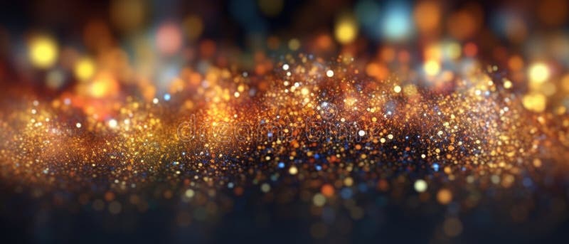 Gold Glow Particle Abstract Background. Light Blurred of Light Glitter ...