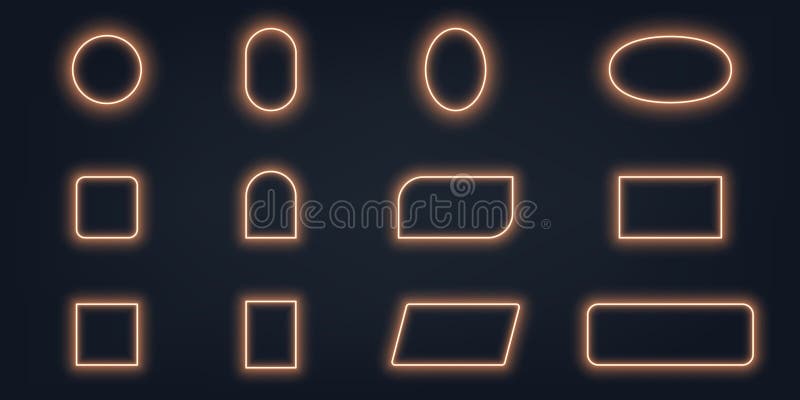 Gold glowing frame set stock illustration. Illustration of decoration ...