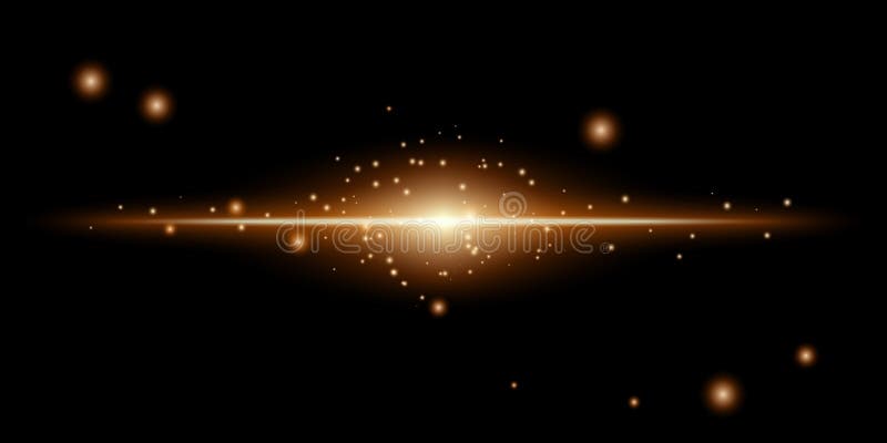 Gold Glowing Light on a Black Background Stock Illustration ...
