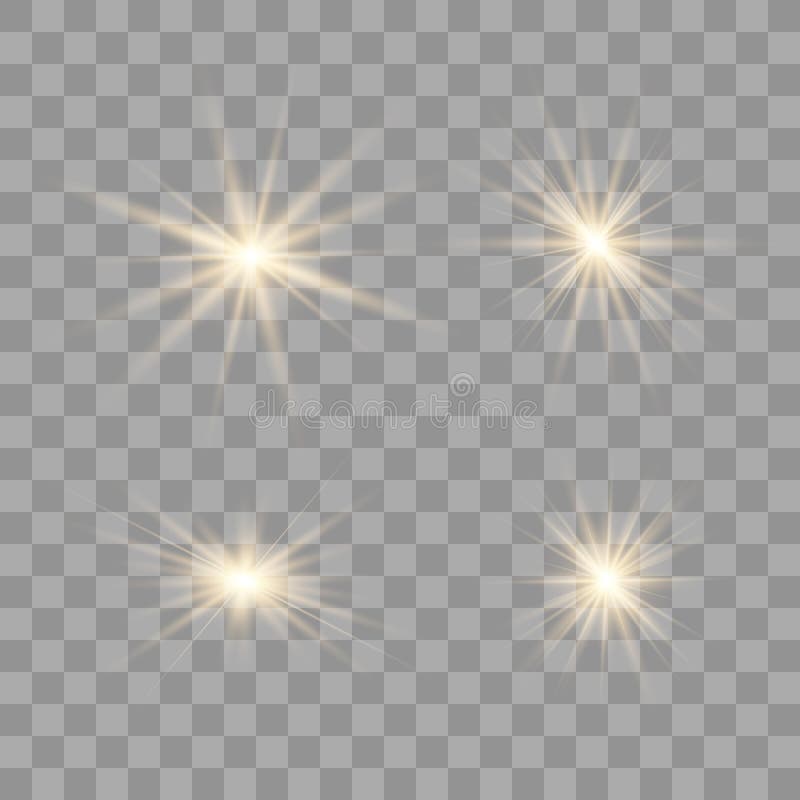 Gold glowing light set. stock vector. Illustration of gold - 144637322