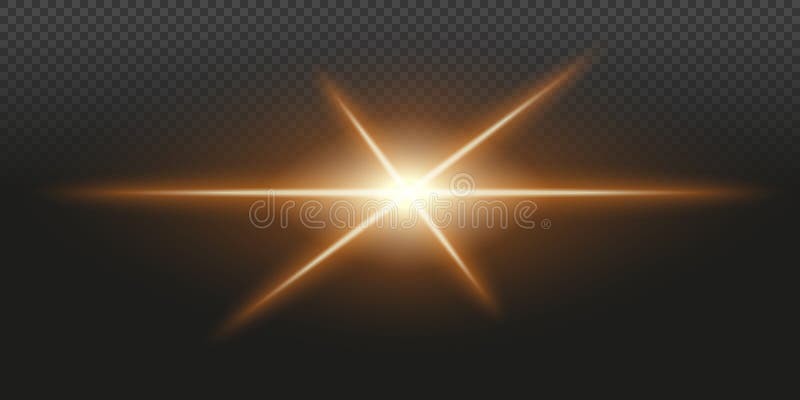 Gold Glowing Light on a Transparent Background Stock Vector ...