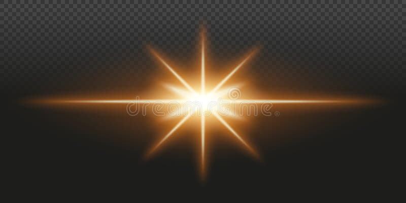 Gold Glowing Light on a Transparent Background Stock Vector ...