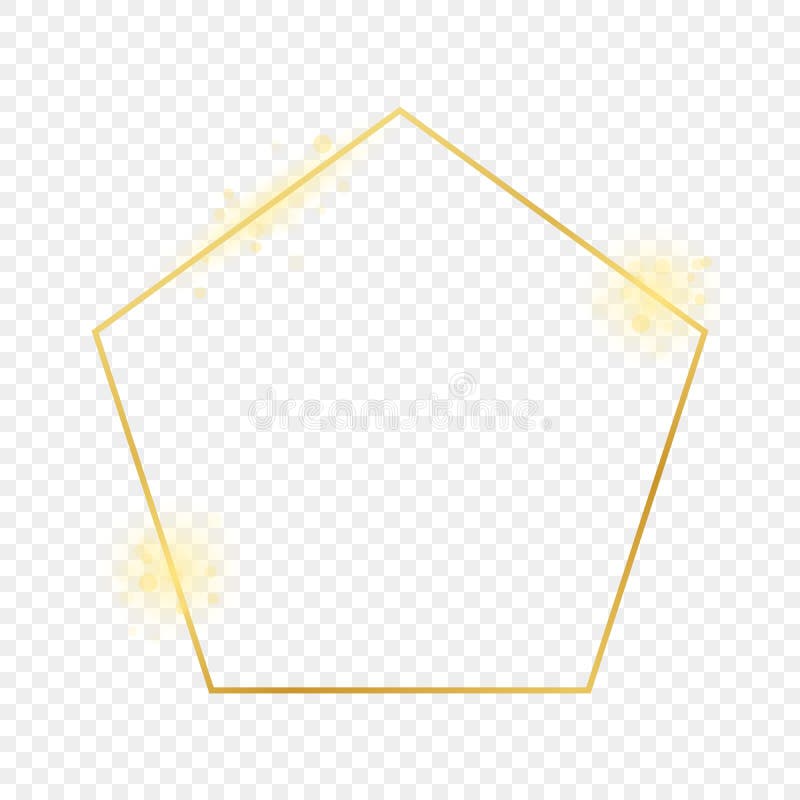 Gold Glowing Pentagon Shape Frame Stock Vector - Illustration of golden ...