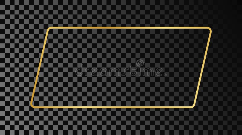 Gold Glowing Rounded Rectangular Shape Frame Stock Vector ...