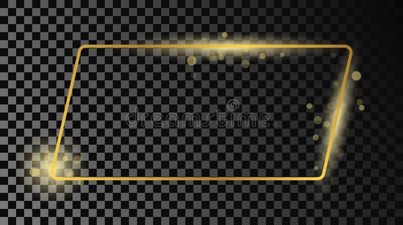 Gold Glowing Rounded Rectangular Shape Frame Stock Vector ...