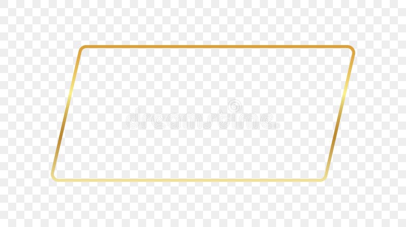 Gold Glowing Rounded Rectangular Shape Frame Stock Vector ...