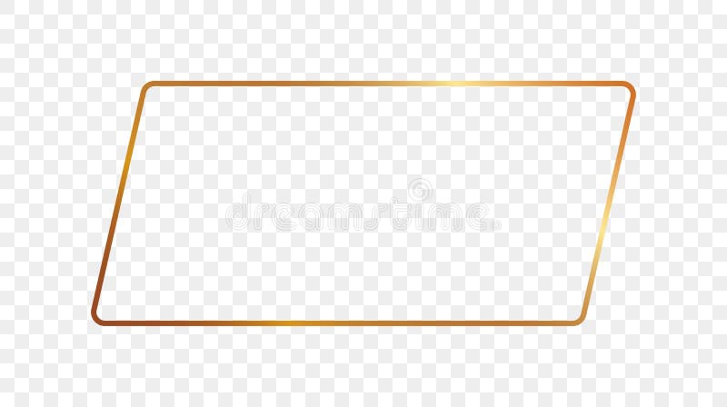 Gold Glowing Rounded Rectangular Shape Frame Stock Vector ...