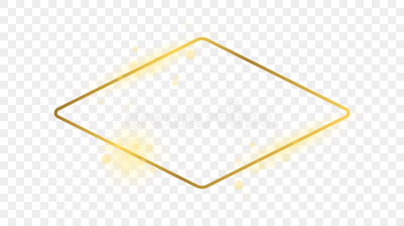 Gold Glowing Rounded Rhombus Shape Frame Stock Vector - Illustration of ...