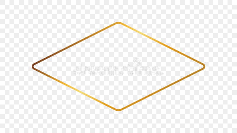 Gold Glowing Rounded Rhombus Shape Frame Stock Vector - Illustration of ...