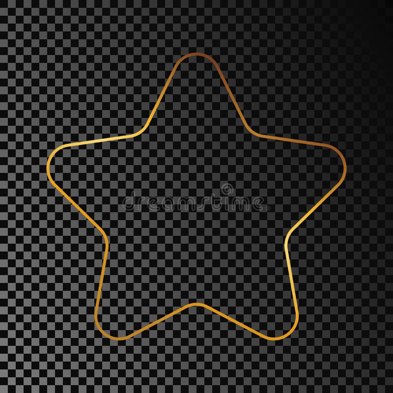 Gold Glowing Rounded Star Shape Stock Vector - Illustration of isolated ...